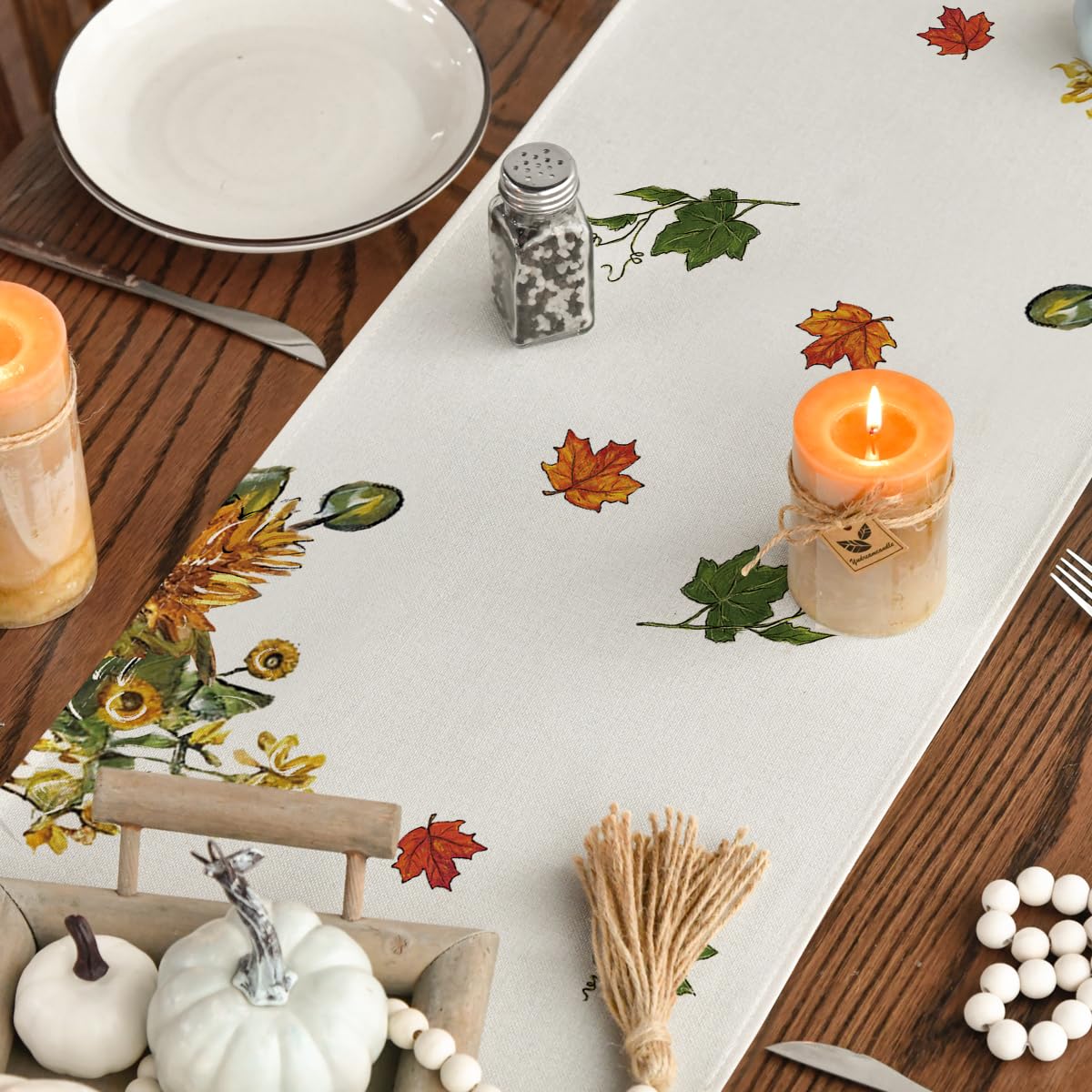 Artoid Mode Cross Pumpkins Fall Table Runner, Bless This Home Seasonal Autumn Kitchen Dining Table Decoration for Home Party Decor 13x72 Inch