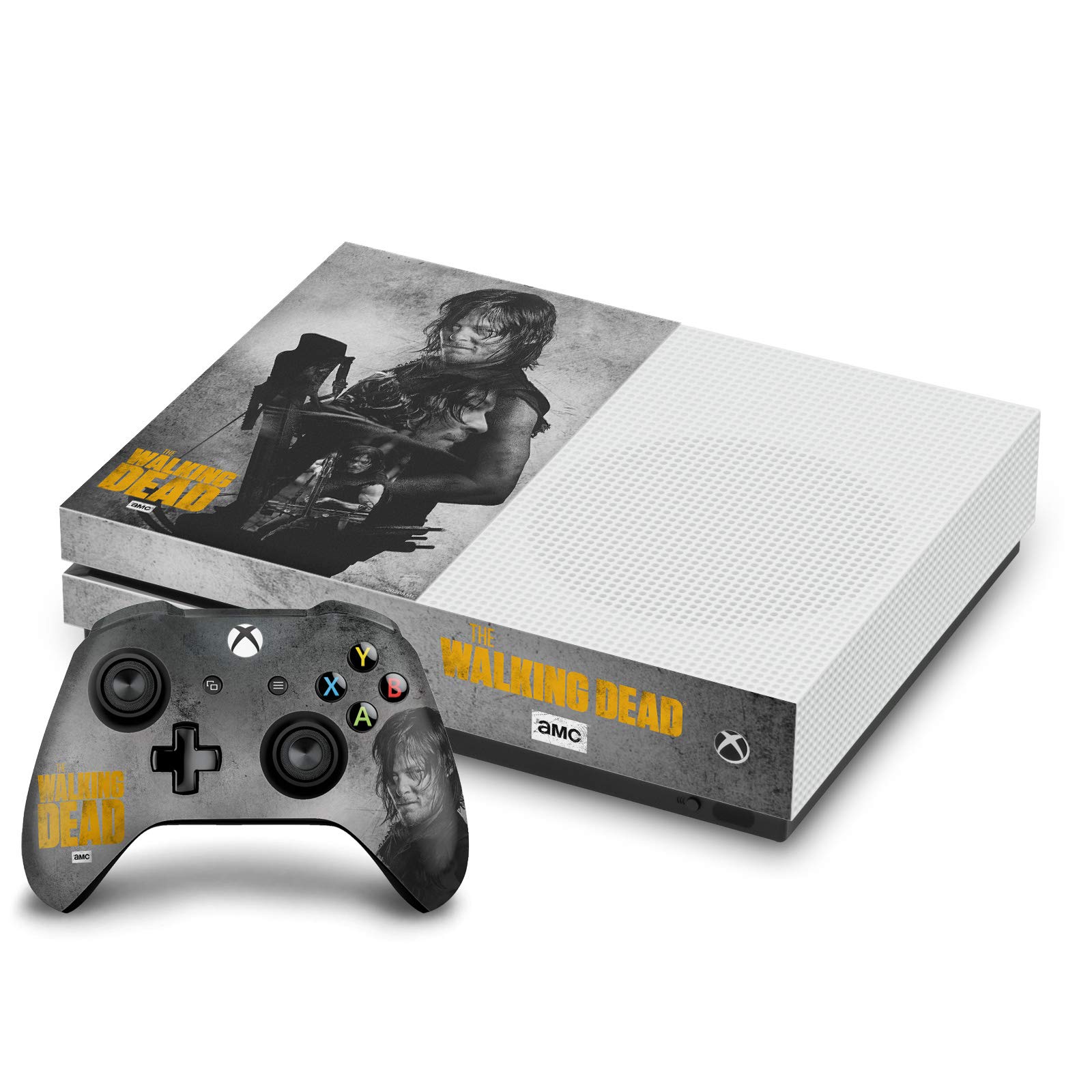 Head Case Designs Officially Licensed AMC The Walking Dead Daryl Double Exposure Daryl Dixon Graphics Vinyl Sticker Gaming Skin Case Cover Compatible With Xbox One S Console and Controller Bundle
