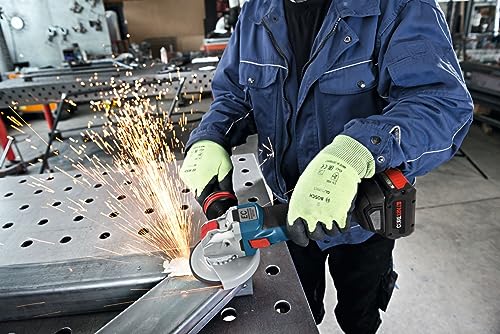 BOSCH GWX18V-50PCB14 18V X-LOCK Brushless Connected-Ready 4-1/2 In. – 5 In. Angle Grinder Kit with (1) CORE18V® 8 Ah High Power Battery,Black