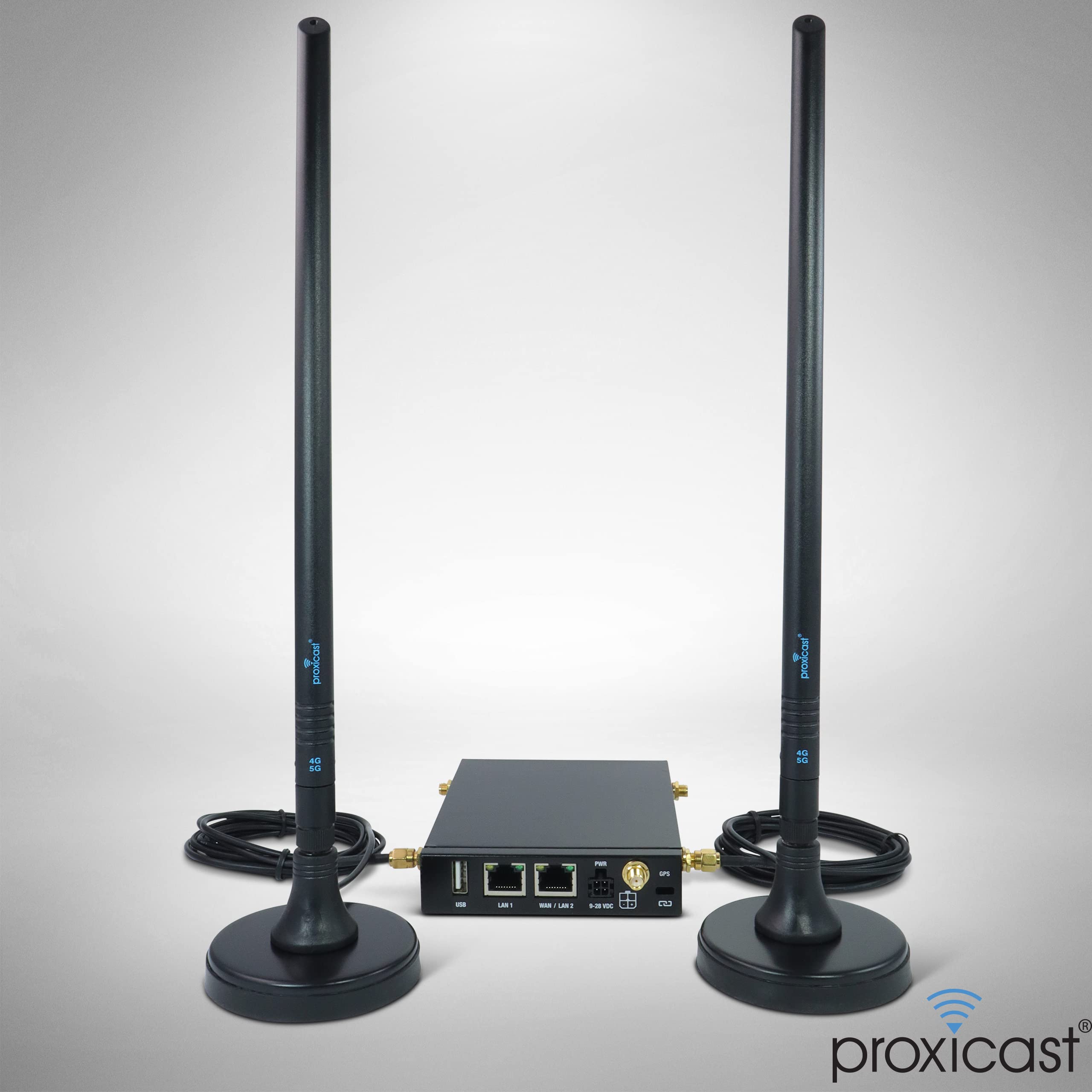 Proxicast 5-8 dBi 4G/5G External Magnetic High Gain Cell Antenna Compatible with Cisco, Cradlepoint, Netgear, Pepwave, MoFi, Digi, Sierra and Other Routers & Modems with SMA Connectors ANT-006-SMA-2PK