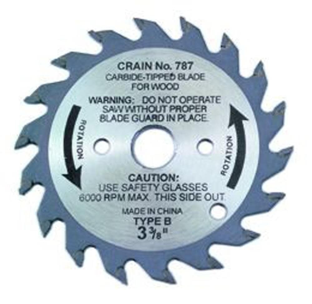 Crain Cutter 787 3-3/8-Inch 18 Tooth Wood Saw Blade for 795 Toe Kick Saw