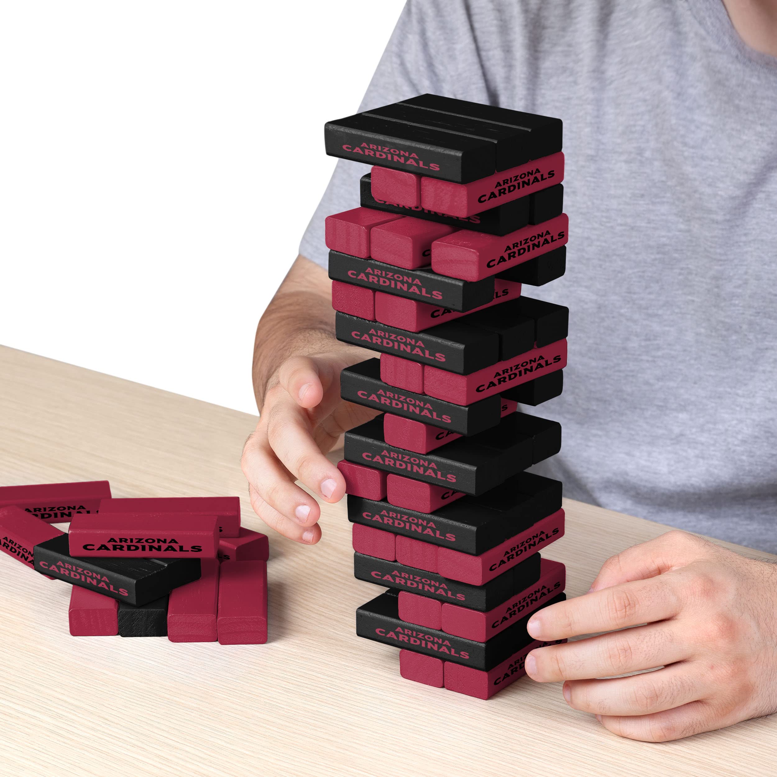 FOCO unisex adult NFL Team Logo Stackable Blocks Game, Team Color, 9-594 US