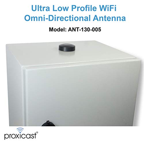 Proxicast Ultra Low-Profile Indoor/Outdoor WiFi Antenna - Triple Band 2.4/5.8/6 GHz - Fixed Through-Hole Screw Mount Bluetooth | ZigBee | WiFi Puck - 6.7 ft Coax Lead w/RP-SMA (ANT-130-005-2PK)