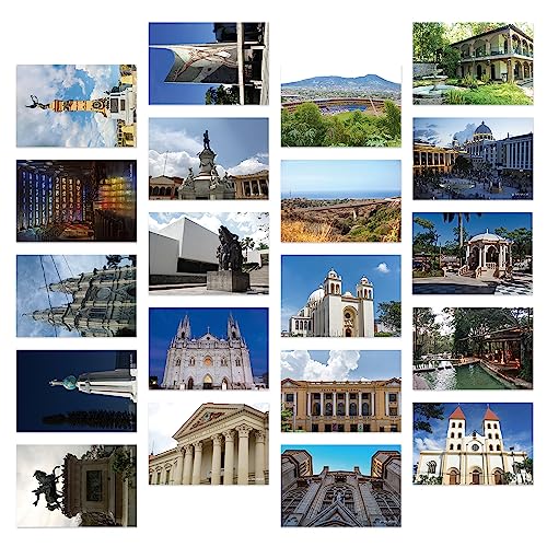Dear Mapper El Salvador City Landscape Postcards Pack 20pc/Set Postcards From Around The World Greeting Cards for Business World Travel Postcard for Mailing Decor Gift