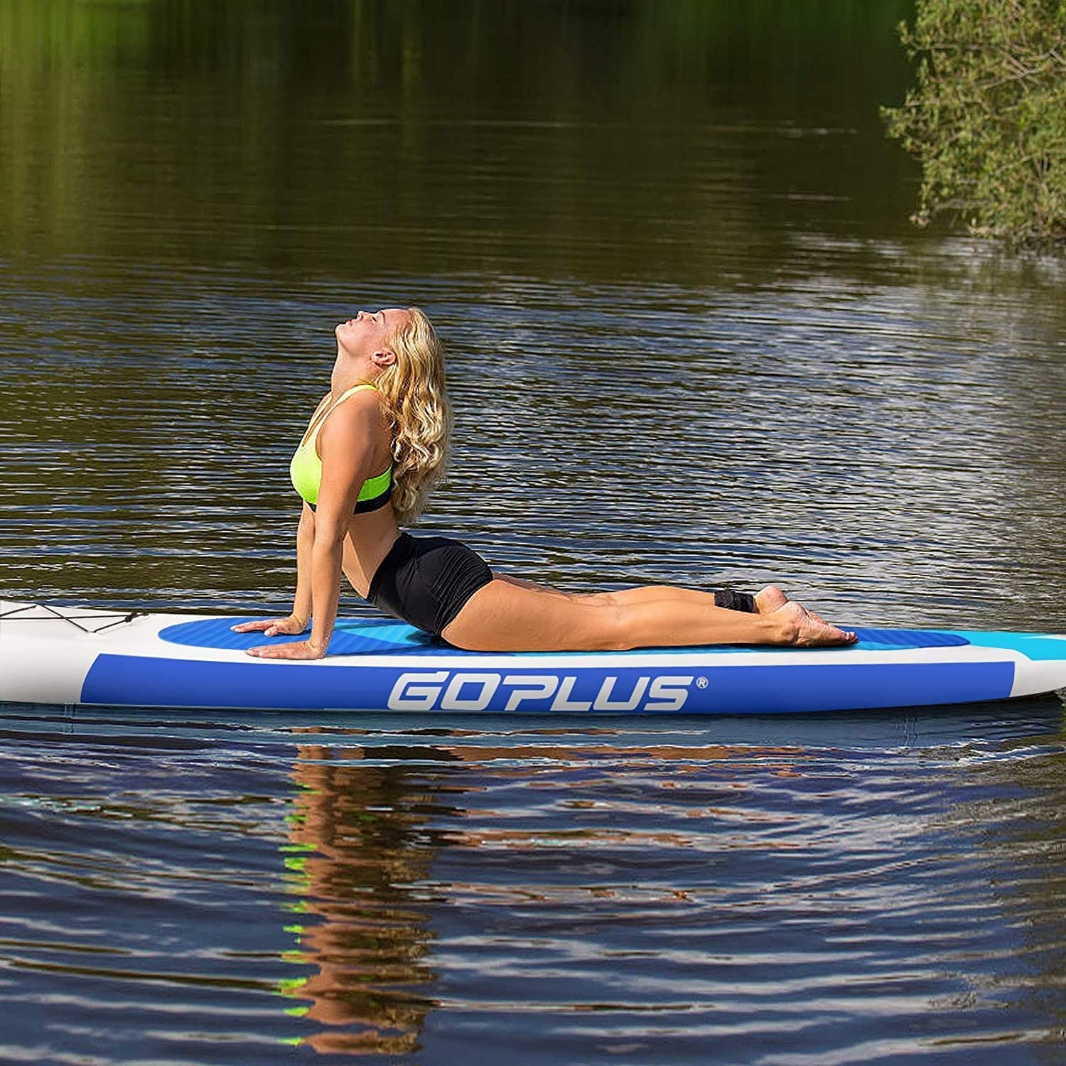 AUGESTER 10‘/10.5‘/11’ Inflatable Lightweight Stand up Paddle Board, Premium Yoga Board W/Durable SUP Accessories, with Fins, Carrying Bag, Non-Slip Deck, Adjustable Paddle & Hand Pump, Wide Stance