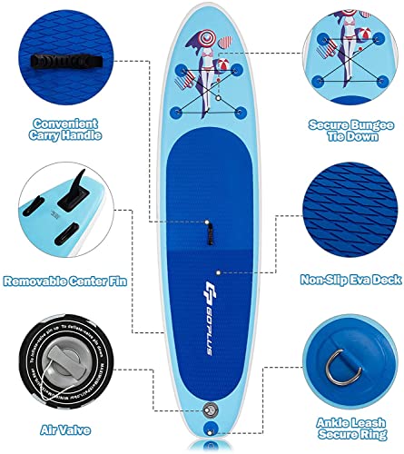 AUGESTER 10‘/10.5‘/11’ Inflatable Lightweight Stand up Paddle Board, Premium Yoga Board W/Durable SUP Accessories, with Fins, Carrying Bag, Non-Slip Deck, Adjustable Paddle & Hand Pump, Wide Stance