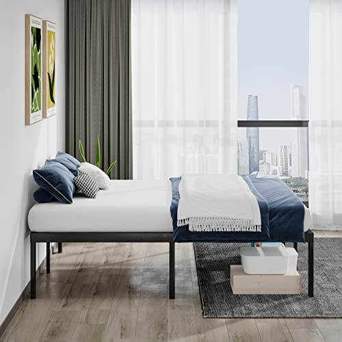 COMASACH 18 Inch Tall Metal California King Bed Frame with Maximum Storage, Heavy Duty Dural Steel Slat Reinforced Platform Bed Frames, Noise Free