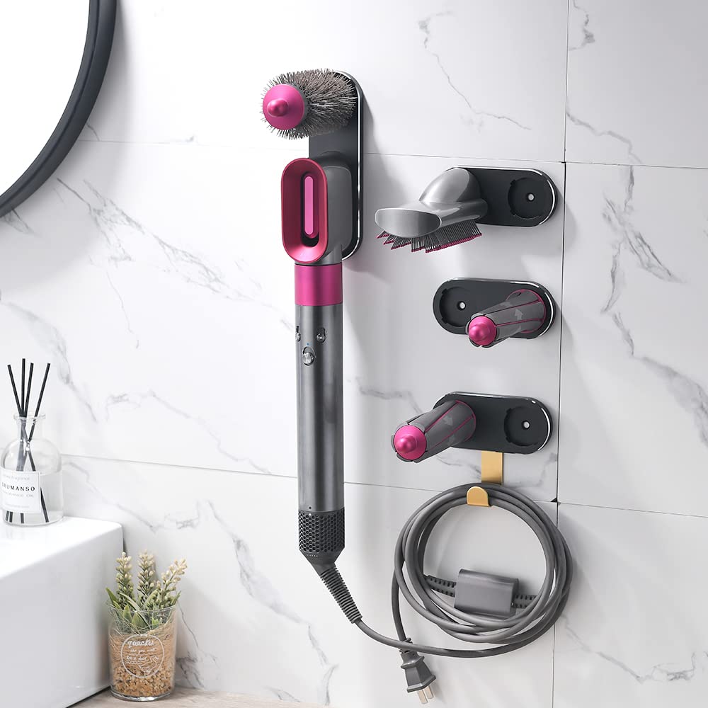 Luvitory Hair Iron Holder for Dyson Airwrap Styler, Metal Organizer Storage Rack, Curling Iron and Accessories Organizer Rack, Suitable for Home Bedroom Bathroom