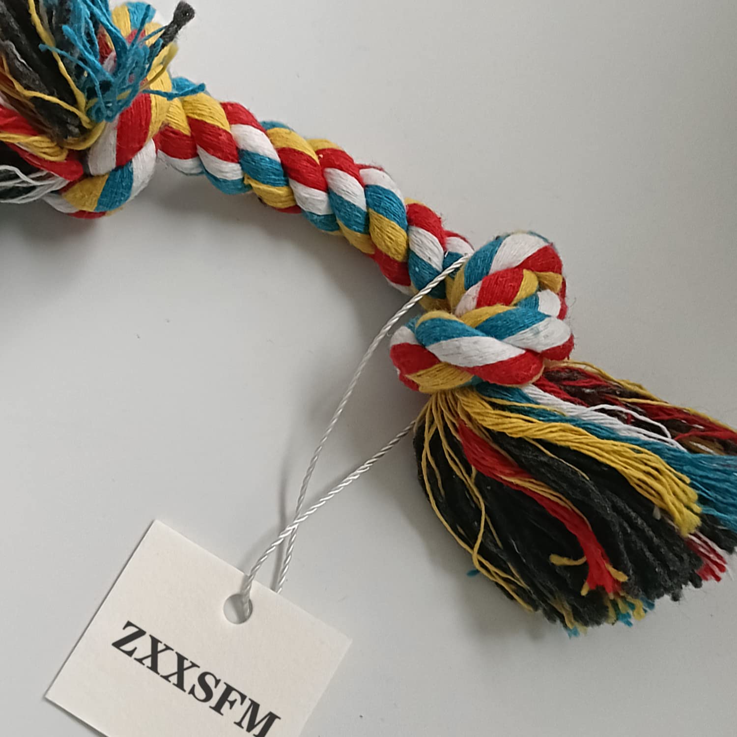 ZXXSFM-Dog toys - Dog Rope Knot Molar Bite Resistant Double Knot Cotton Rope Toy for Teeth Cleaning