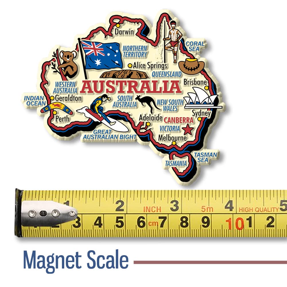 Australia Jumbo Country Map Magnet by Classic Magnets, Collectible Souvenirs Made in The USA