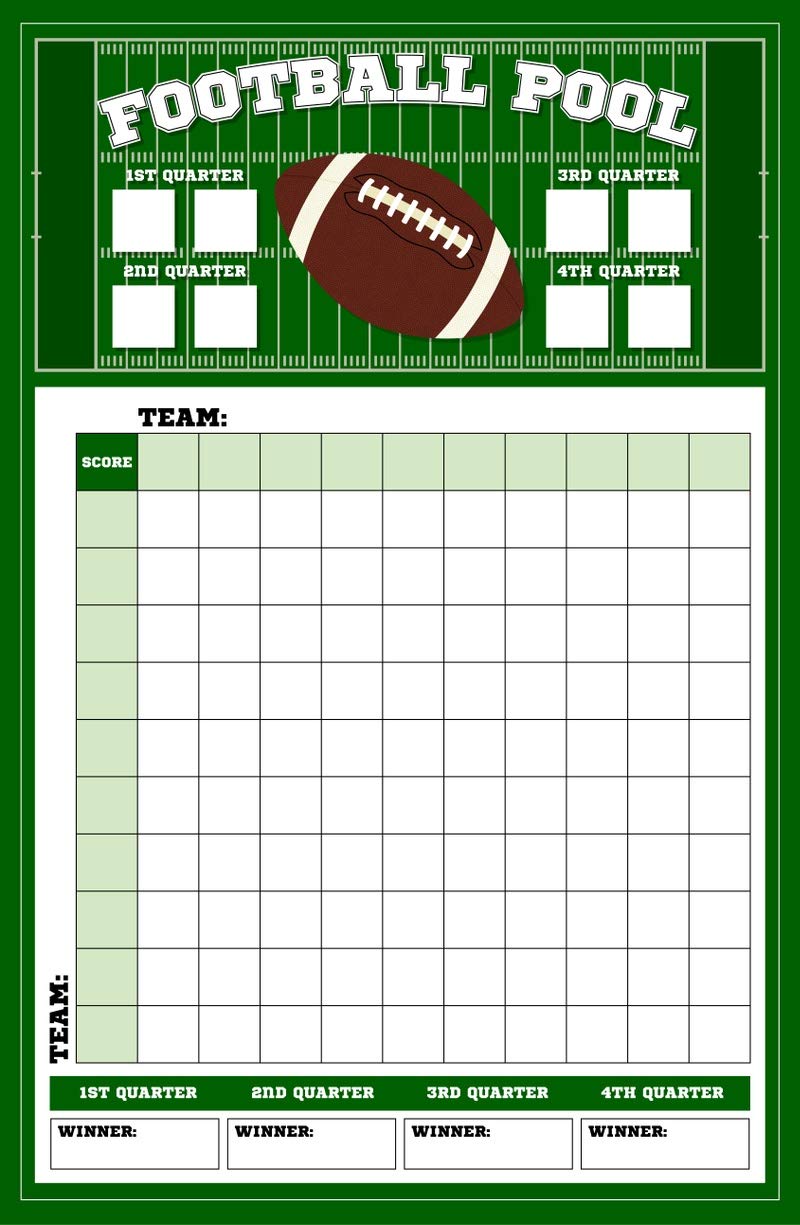 Football Big Game Betting Pool Box Squares Scoreboard Bowl Office Party Game Supplies Decorations (1-11x17" Game)