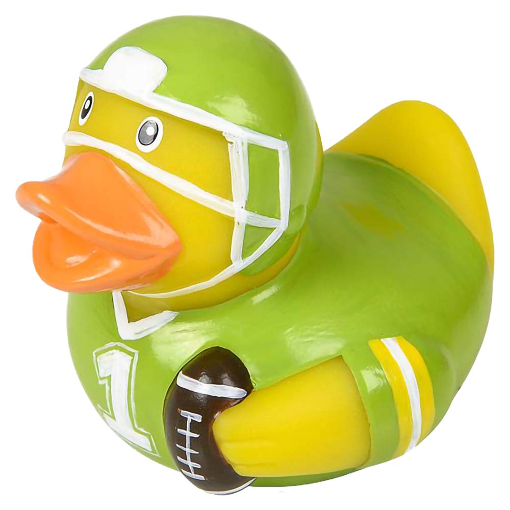 Football Rubber Duck Toy Duckies for Kids, Bath Birthday Gifts Baby Showers Summer Beach and Pool Activity, 2" (6-Pack)