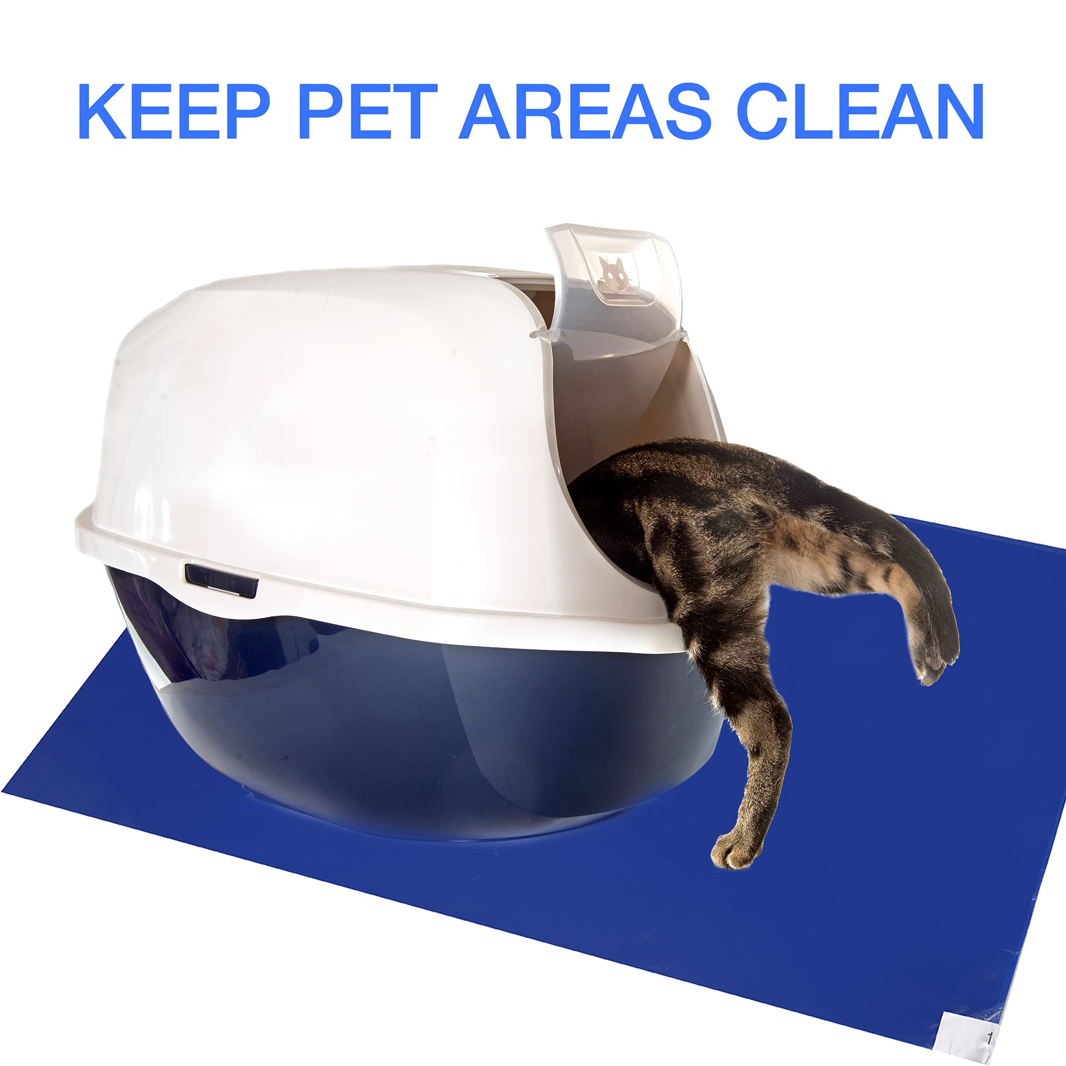 CALPALMY 150 Sheets 24" x 36" Adhesive Mats - Sticky Mat for Laboratories, Homes, Construction Sites, and More - Remove Dust and Dirt from Shoes and Equipment Wheels -Blue