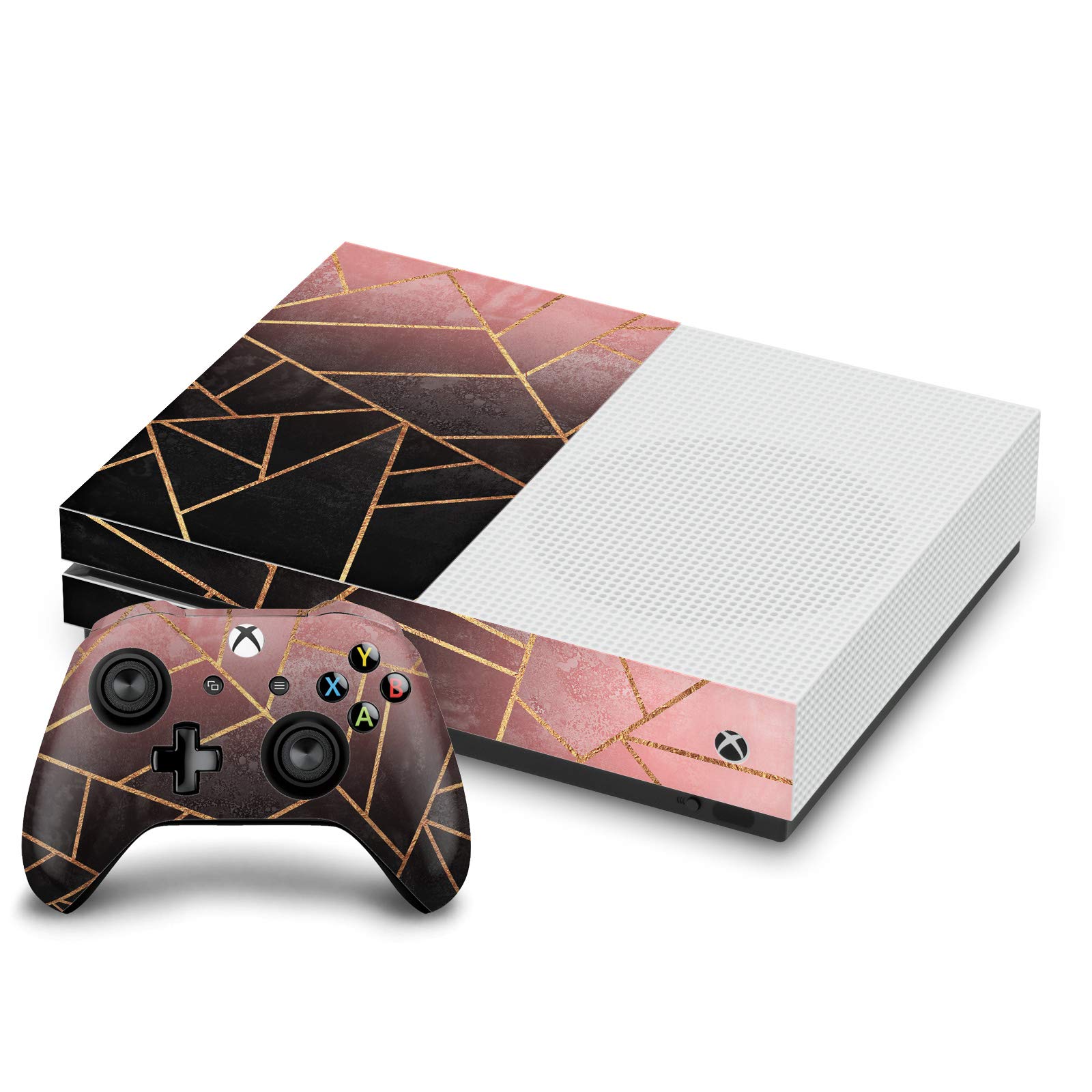 Head Case Designs Officially Licensed Elisabeth Fredriksson Pink And Black Art Mix Matte Vinyl Sticker Gaming Skin Case Cover Compatible With Xbox One S Console and Controller Bundle