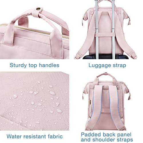 BAGSMART Laptop Backpack for Women, Travel Backpacks 15.6 Inch Notebook Doctor Back pack for College Work Business Trip Women (pink)