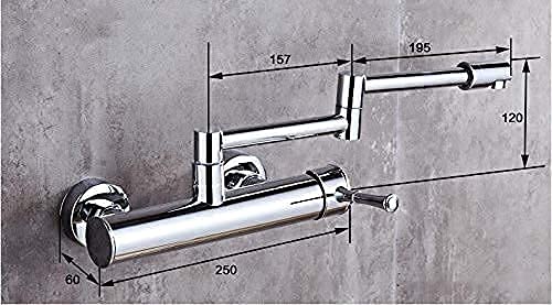 Basin Mixer Taps,Kitchen Taps,Kitchen Faucet Wall Mounted Single Handle Chrome Finish Brass Kitchen Tap Bathroom Sink Faucet Kitchen Foldable Bathroom Mixers