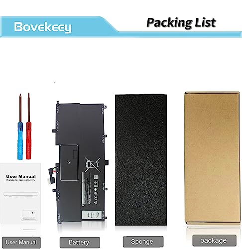 Bovekeey 46Wh NNF1C Battery HMPFH for Dell XPS 13 13-9365 2-in-1 P71G D1605TS D1805TS D2805TS D3605TS D3805TS D4605TS P71G001 NNFIC 0NNF1C 0HMPFH 7.6V 4-Cell Laptop Power Supply