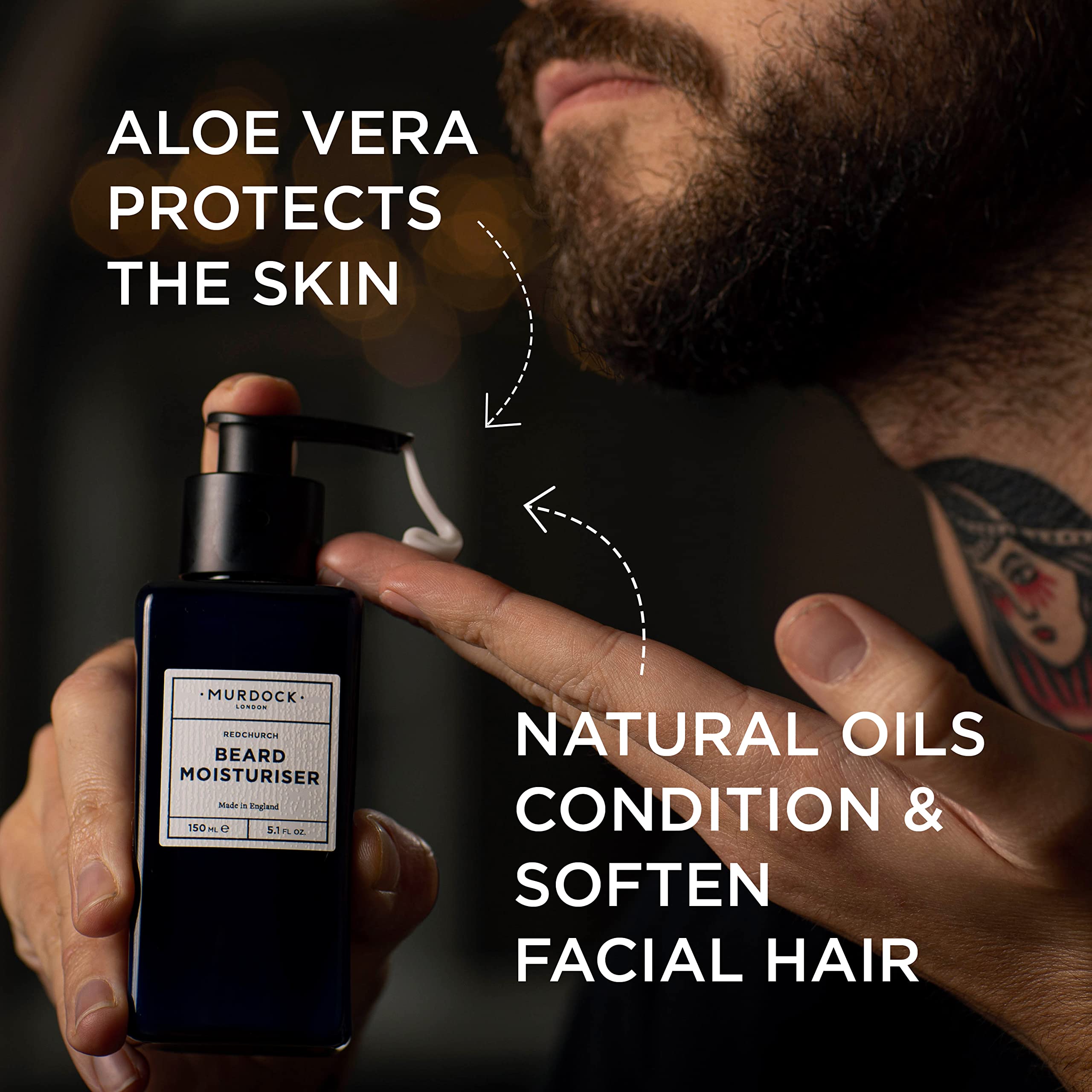 Murdock London Beard Moisturiser - Hydrating Beard Lotion Made of Natural Oil for Dry Facial Hair - 150ml
