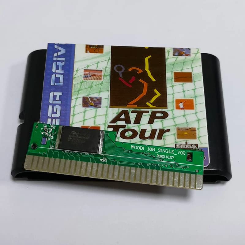 ATP Tour Championship Tennis 16 Bit MD Game Card Sega Mega Drive Genesis