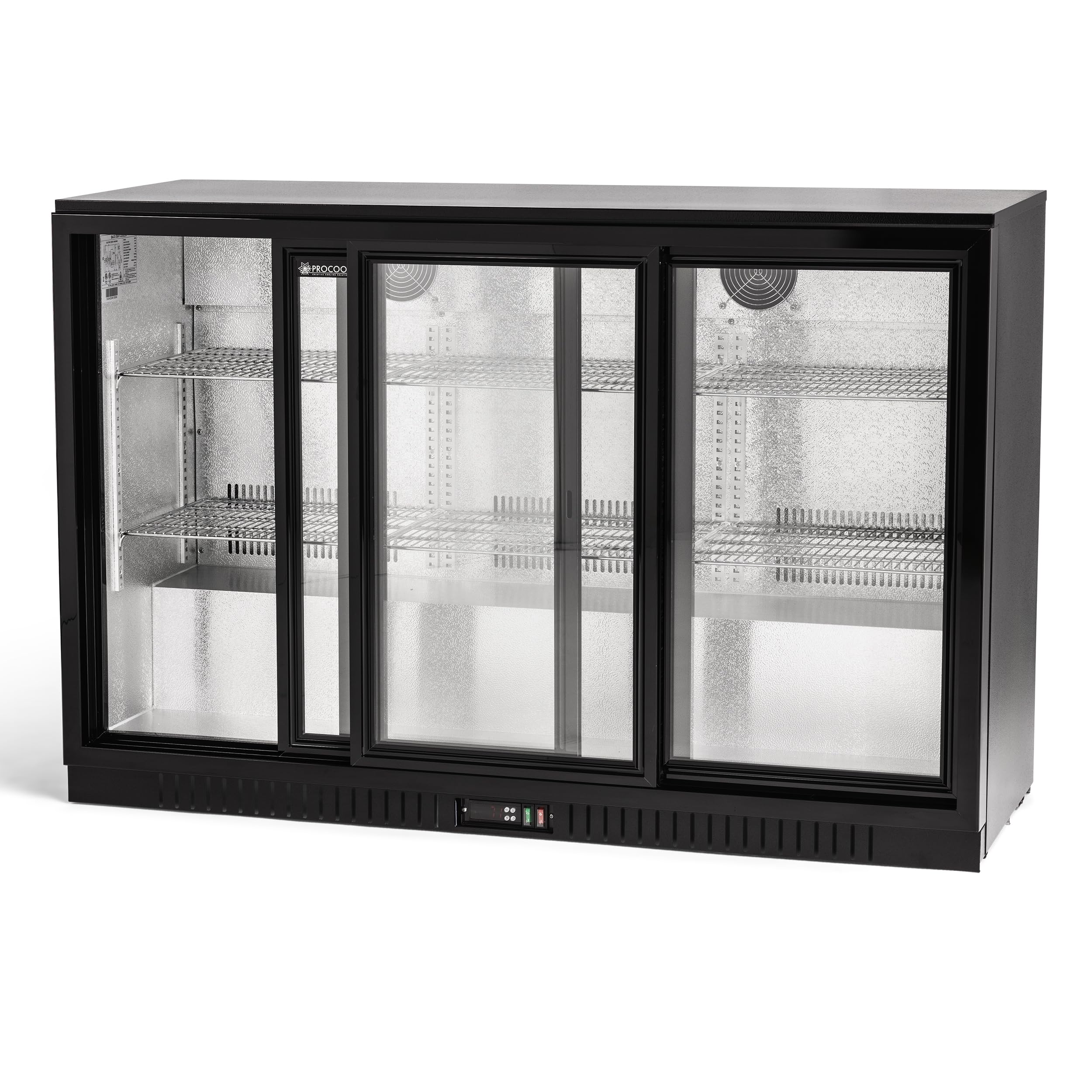 New Procool Refrigeration Sliding 3 Door Back Bar Beverage Cooler; 54" Wide Counter Height Refrigerator