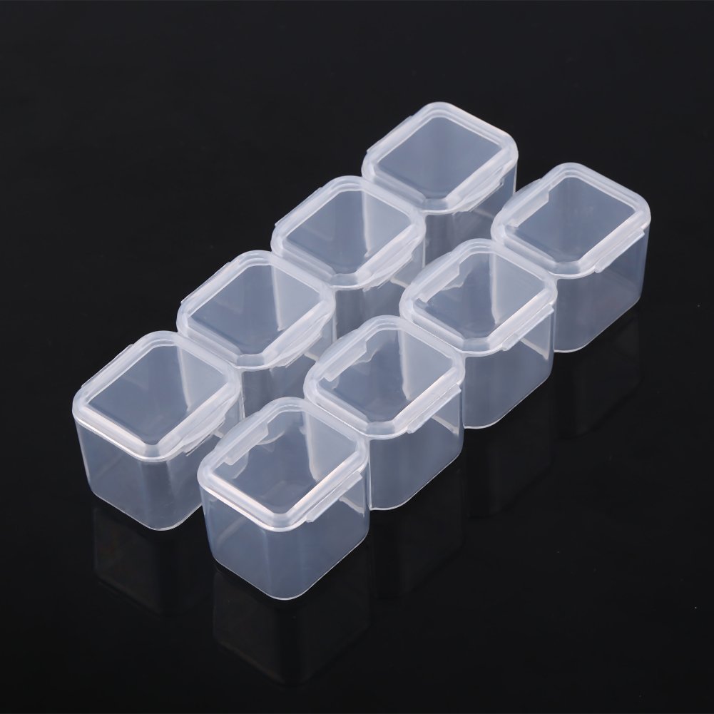 Clear Plastic Jewelry Beads Medicine Pill Box Organizer Storage Container Nail Art Rhinestone Storage Box with Removable Adjustable Dividers Case 28 Grids