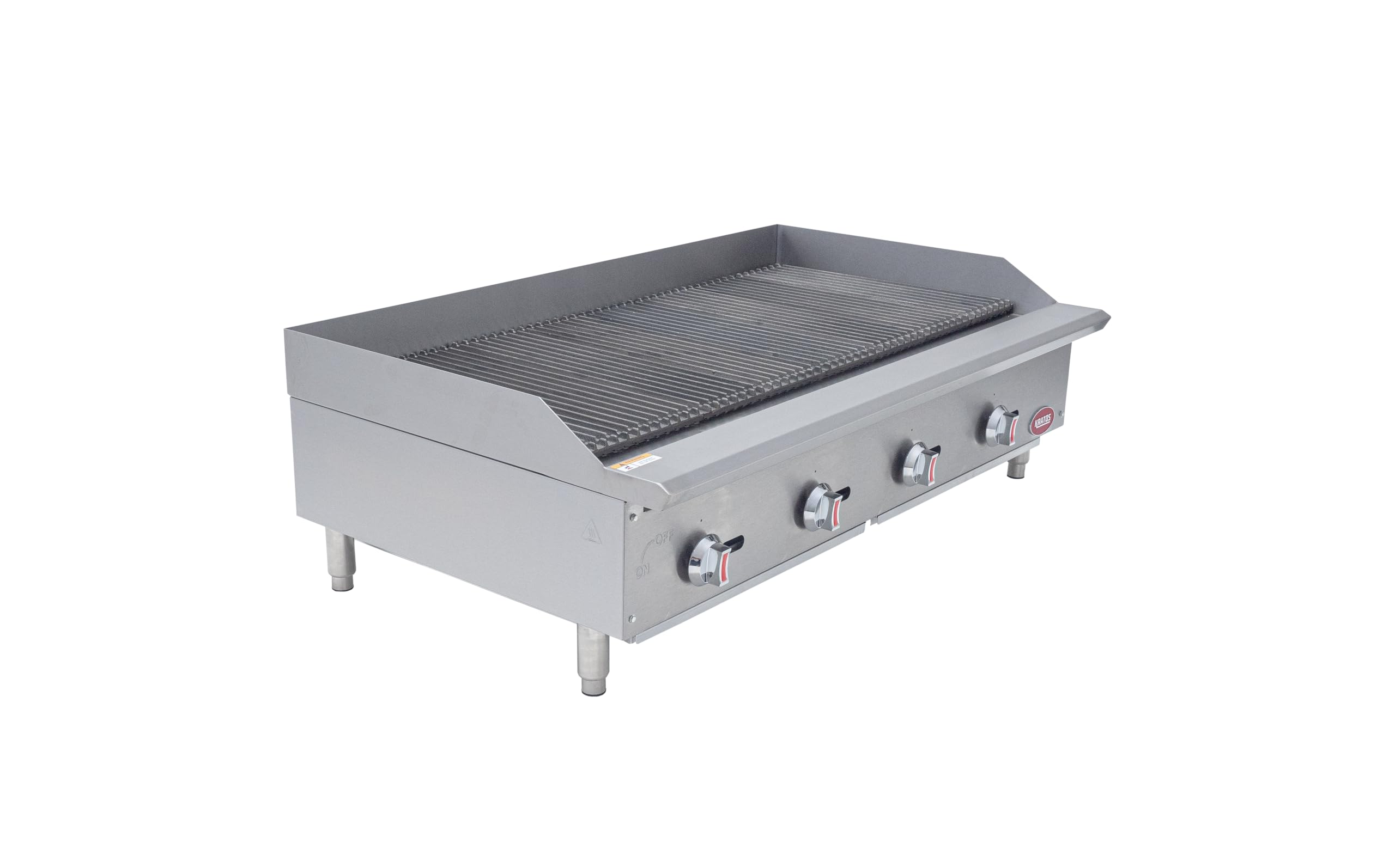 Kratos 48" Commercial Gas Charbroiler - Countertop 4-Burner Stainless Steel Grill, 140,000 BTU Output (29Y-003)