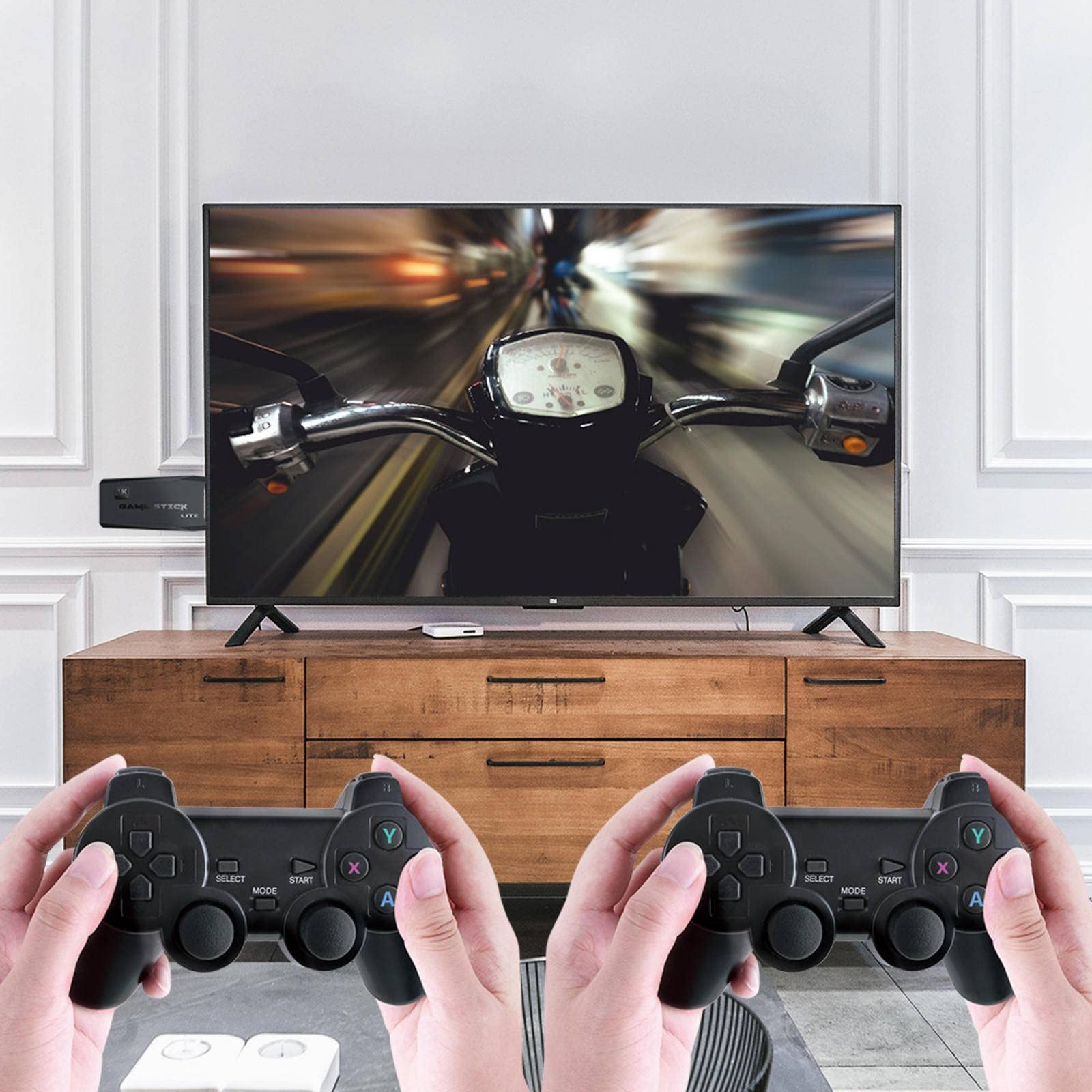 NC Video Game Console Quad-Core HDMI TV Home Handheld Game Console Simulator 2.4G, 10000+ Games, with Game Handle