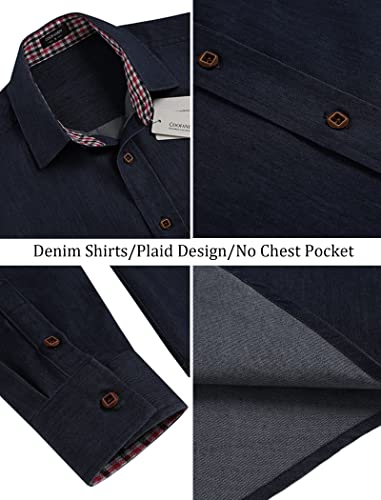 Coofandy Mens Casual Dress Shirt Button Down Shirts,Type 01 - Ultramarine Blue,Large