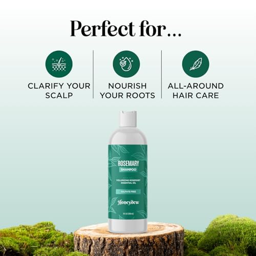Purifying Rosemary Shampoo Sulfate Free - Lavender Rosemary and Tea Tree Shampoo for Thinning Hair and Scalp Care - Paraben and Sulfate Free Clarifying Shampoo for Build Up with Essential Oils