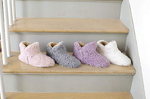 Dearfoams womens Chelsea faux sherpa Bootie Slipper, Elderberry, Large US