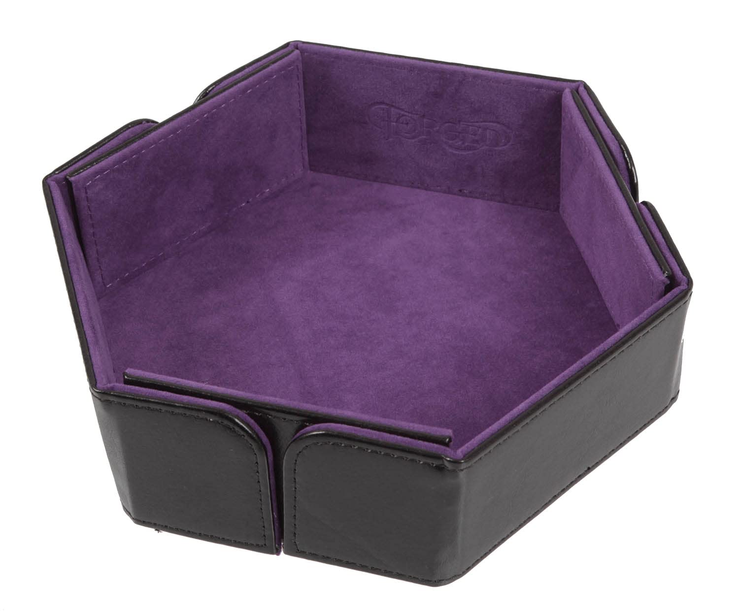 Forged Dice Co. 6.5 Inch Magnetic Folding Dice Tray - Portable Folding Dice Rolling Tray for use as DND Dice Tray D&D Dice Tray or Dice Game - Quiets Rolling Metal Dice and Folds Flat - Purple