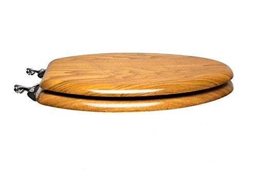 Bath Décor 5F1E4-17CH Hand-Selected Premium Grade Wood, Decorative Front Toilet Seat, Mustard Yellow