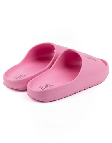 Barbie Girls Sliders Kids Teens Pink Doll Logo Sandals Summer Shoes