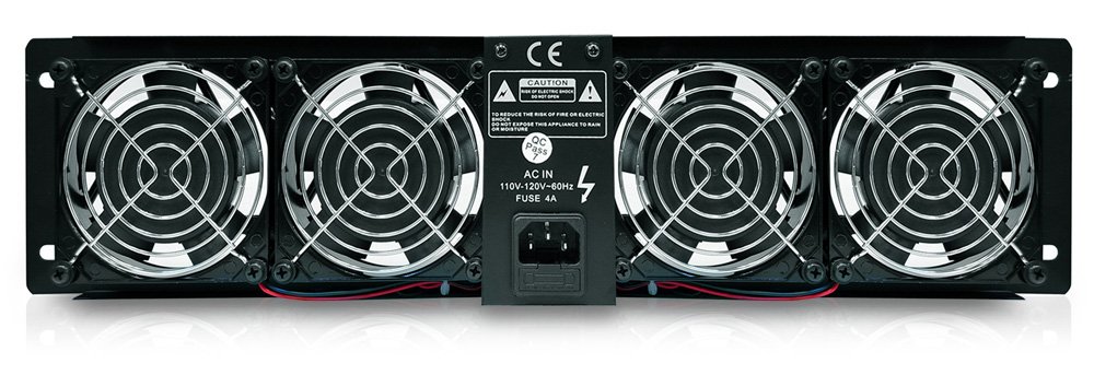 Pyle 19” Rack-Mount Equipment Cooling Fans - 110V/60Hz Power, 4 Cooler Master 80mm Case Fans, Smart Cooling System, Digital LCD Temperature Display & Installation Hardware Screw Included -PFN41