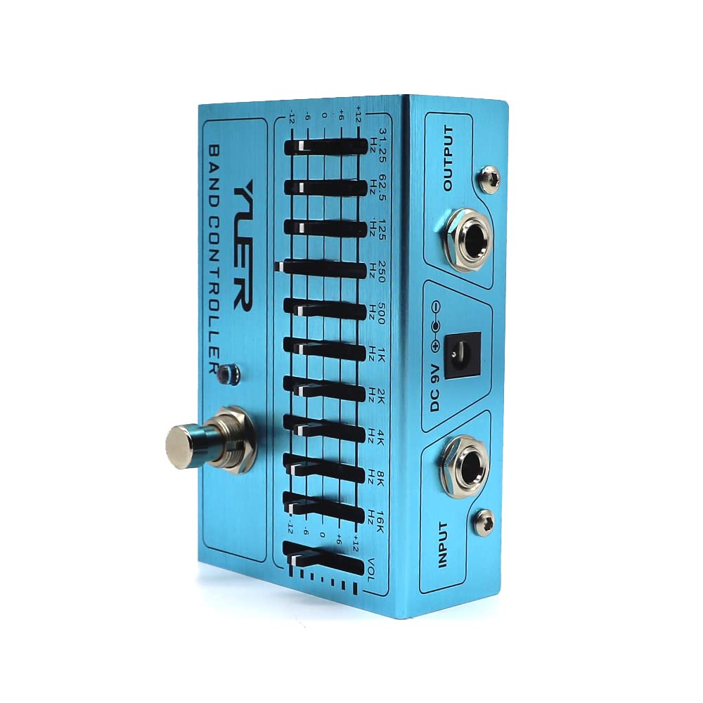 Band Controller Equalizer 10 Band EQ Pedal for Electric Guitar Bass True Bypass 31.25Hz to16kHz Effects