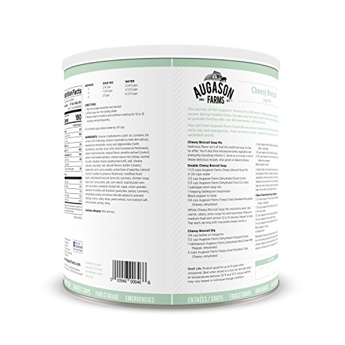 Augason Farms Cheesy Broccoli Soup Mix Can, 54 oz