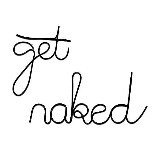 Bathroom Decor Wall Art Get Naked Sign Decor Funny Home Decor Metal Letters Art Wedding Bridal Gift(BlackïŒ