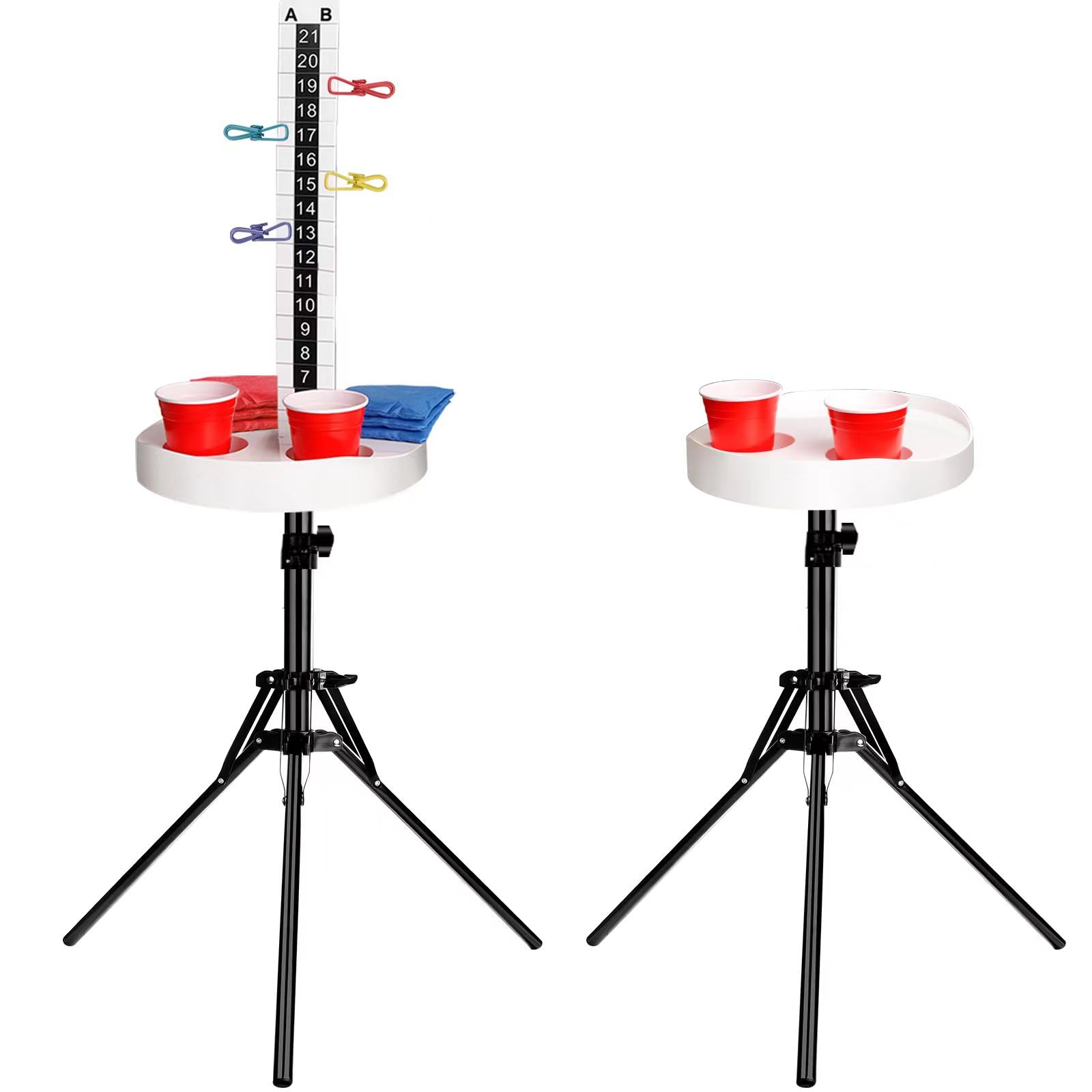 AUGVO Cornhole Scoreboard with Drink Holder, 2 Sets Cornhole Score Keeper with Drink Holder Cornhole Accessories for Outdoor Game, Yard Game, Toss Games Leisure Sports Cornhole Games Equipment