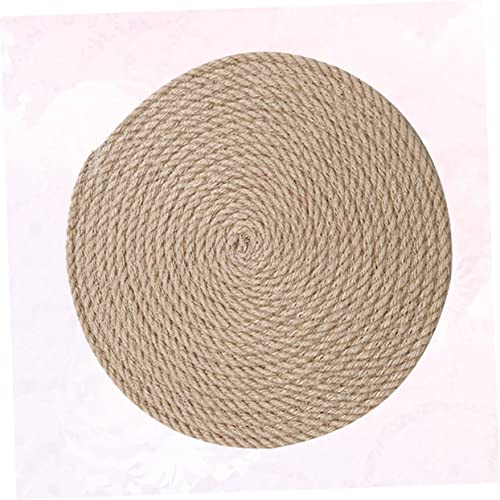 DECHOUS 1 PC Insulated Placemat Coaster Coasters for Drinks Placemats Round Linen Placemats Household Coaster Placemat Hand Braided Jute Placemats Insulation Mat Set Small