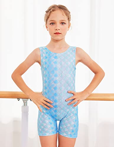 Arshiner Leotards for Girls Gymnastics with Shorts Color Gradient Shiny Diamond Kids Biketard