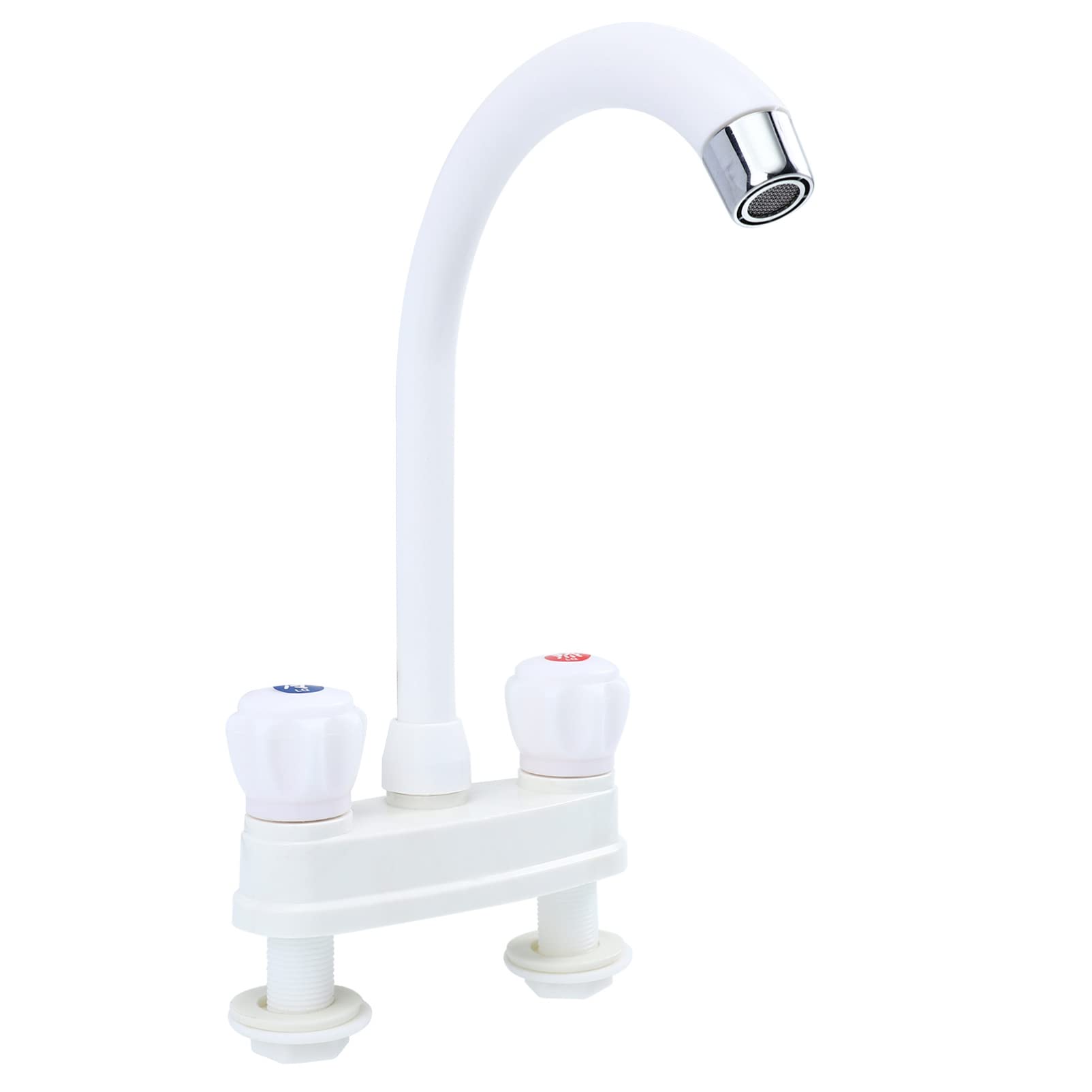 Plastic Open/inch Rotate Faucet Kitchen Faucets Practical Sink Decor Bathtub To Sinks Household Handle Two Quickly for Basin White Bathroom Double