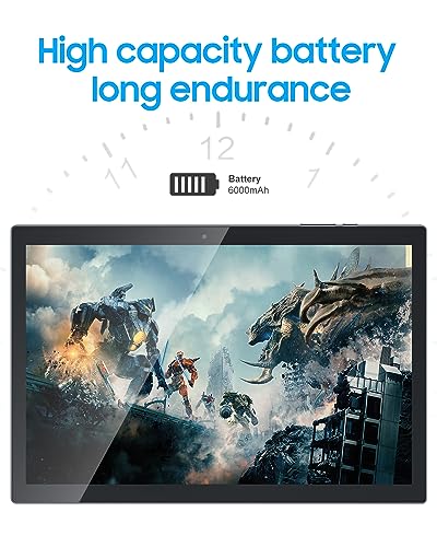 BYANDBY Android 13 Tablet 10 Inch,2 in 1 Tablet with Keyboard 12GB+128GB+512GB Expandable 5G WiFi 6,IPS Touch, Dual Camera Computer Tablets with Case (Black)