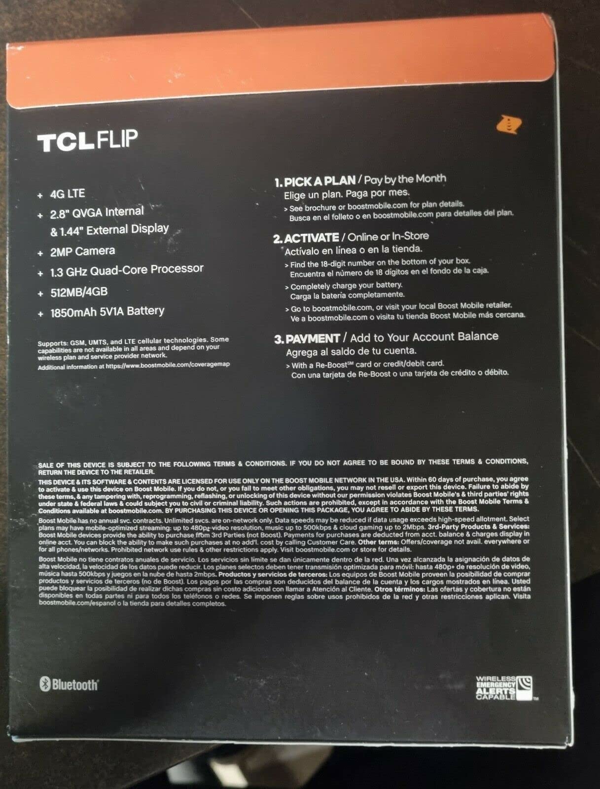 Boost Mobile TCL Flip 4G LTE FlipPhone, Black - Prepaid Phone - Carrier Locked to