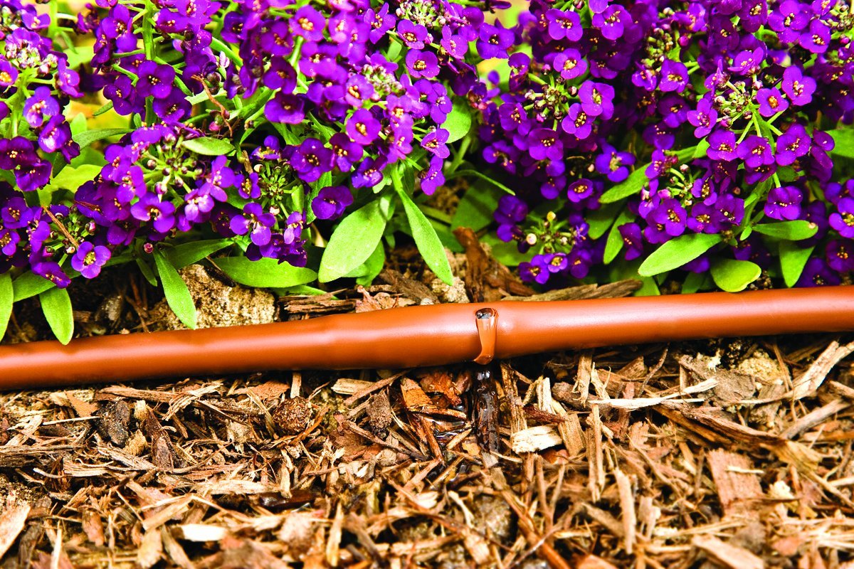 ML-506B ¼” 500’ MICROLINE™ Dripline, 6” Dual Outlet Emitter Spacing, UV-Resistant, Durable Poly Tubing for Garden Irrigation, Flexible, Water-Efficient, Easy Installation, Long-Term Use (Brown)