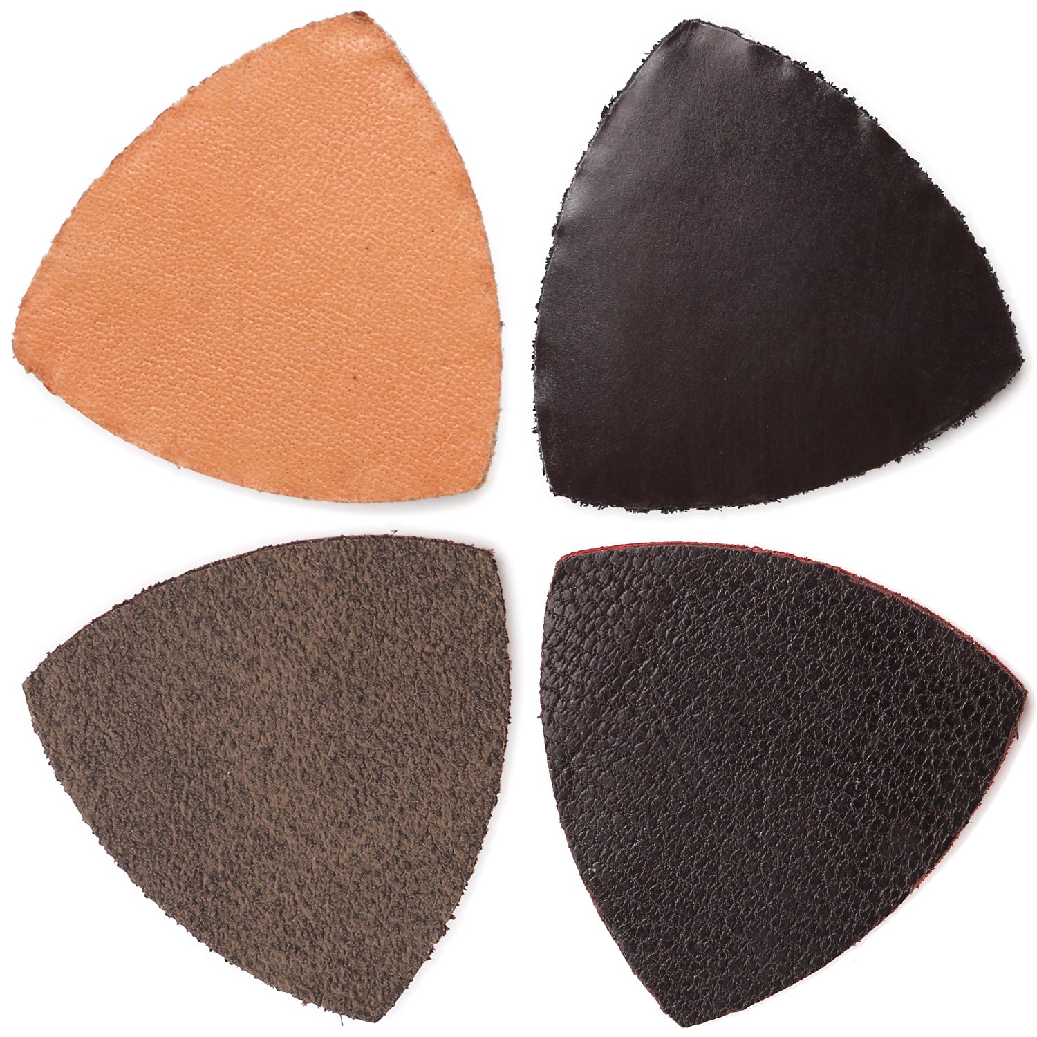 Anwenk Ukulele Picks Leather Ukulele Bass Picks Soft Genuine Leather Top Grade Multi-Color,4 Pack