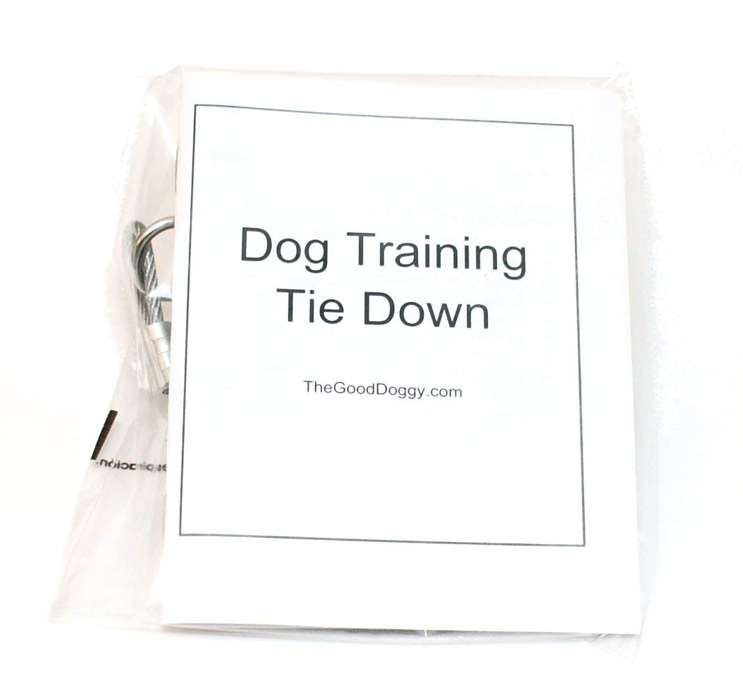Dog Training Tie Out Cable, 3 Ft Begging Jumping Destructive Chewing Housetraining Counter Surfing Teething Puppy Potty Training Tether Chew Proof Cable (Tie-Down only)