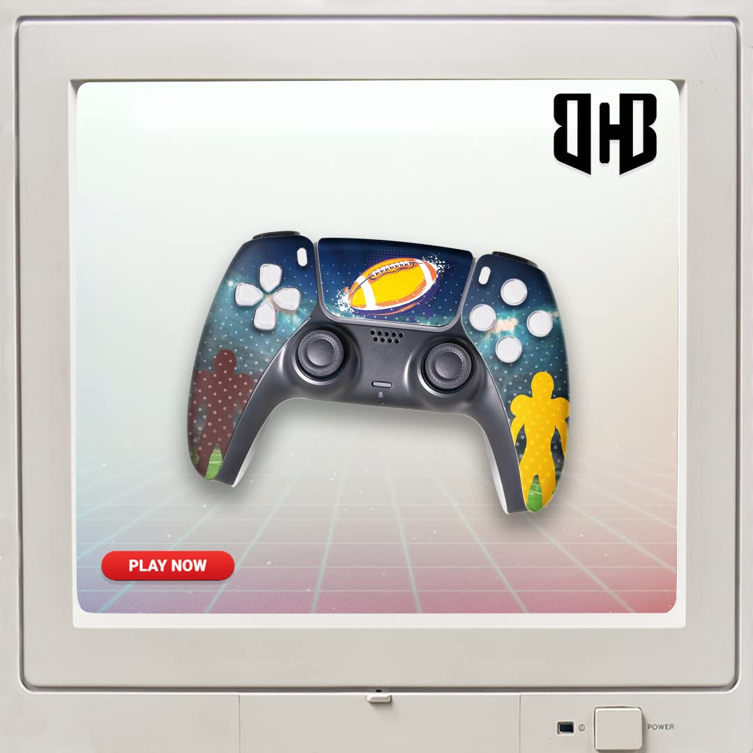 American Football Custom PS-5 Controller Wireless compatible with Play-Station 5 Console by BCB Controllers | Proudly Customized in USA with Permanent HYDRO-DIP Printing (NOT JUST A SKIN)