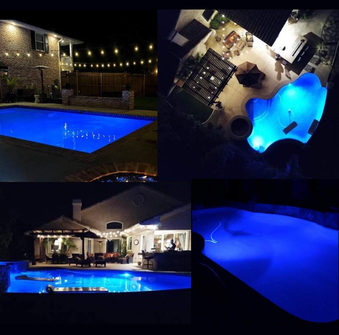 Blue LED Spa Light Bulb 120v 15W 1500 Lumen Endless Dark Ocean Blue Par20 Swimming Spa Bulb for Pentair and Hayward Spa System E26 Base