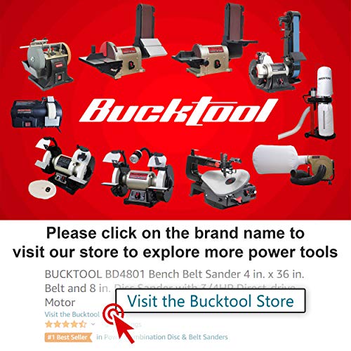 BUCKTOOL Direct Drive Bench Belt Sander, 4x36 in Belt and 8 in Disc Sander, 3/4HP Belt Sander for Woodworking, 5.0A Benchtop Belt Sander