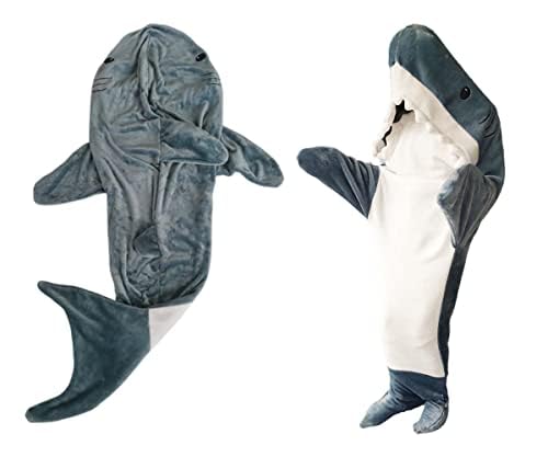 SunBritly Shark Blanket Kids Shark Sleeping Bag Shark Onesie Cosplay Shark Costume Shark Gifts(S,Please refer to the size chart before purchasing)